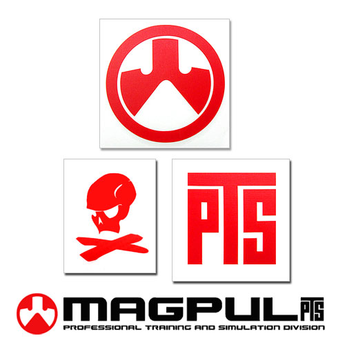 [Magpul] PTS Logo Vinyl Cut Sticker Pack (Red) - 맥풀 PTS 로고 스티커 팩 803 ...